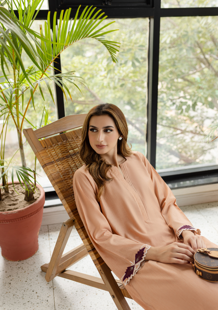 Salmon Embroidered Set – Solids International